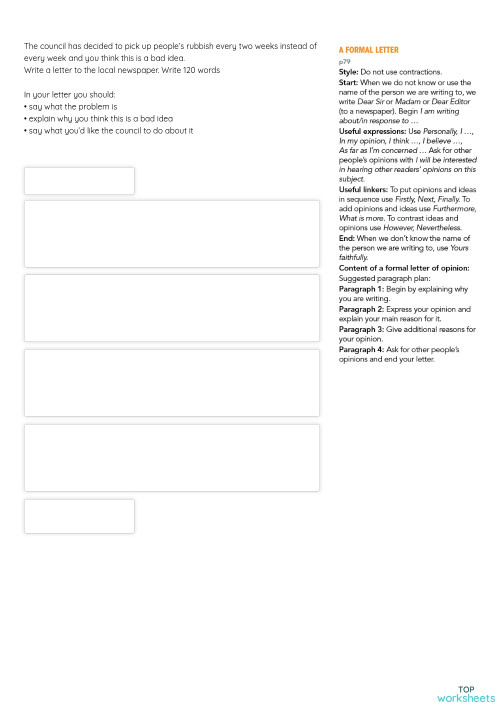 Gateway B1 Unit 6 Writing A. Interactive worksheet | TopWorksheets Gateway B1 Unit 6 Writing A. Interactive worksheet | TopWorksheets
