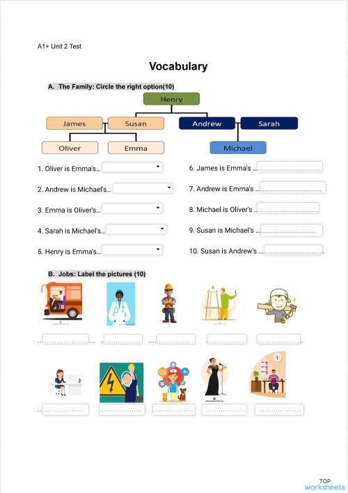 A1+ U2 V0cabulary. Interactive worksheet | TopWorksheets