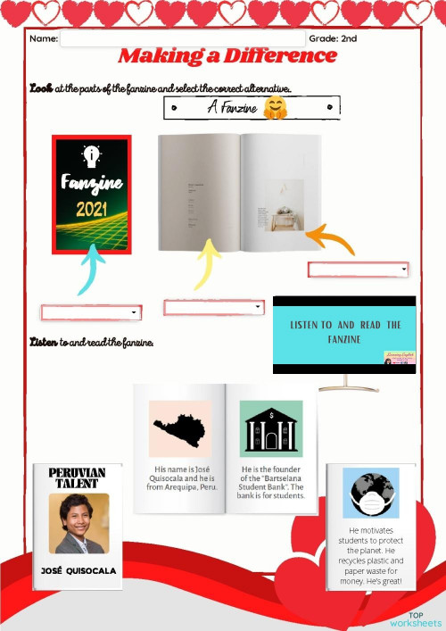 Exp 4 Pre-A1 Activity 4 Making a Difference. Interactive worksheet | TopWorksheets