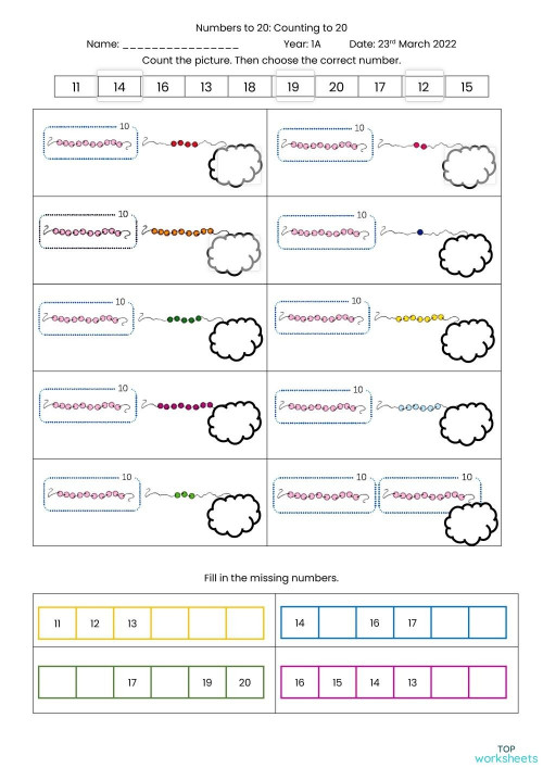 number to 20. Interactive worksheet | TopWorksheets