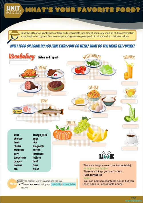 III Term What's your favorite food. Interactive worksheet | TopWorksheets