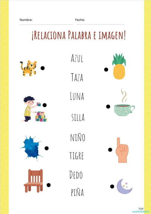 ¡Relaciona Palabra e imagen!. Ficha interactiva | TopWorksheets