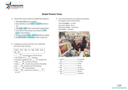 Simple present tense. Interactive worksheet | TopWorksheets