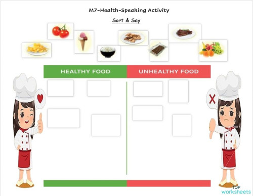 M7-Health-Sorting Game-Objective 2. Interactive worksheet | TopWorksheets
