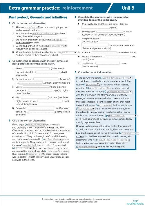 Unit 8 Grammar. Interactive worksheet | TopWorksheets