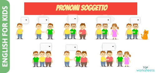 Subject pronouns - PRONOMI SOGGETTO. Scheda interattiva | TopWorksheets