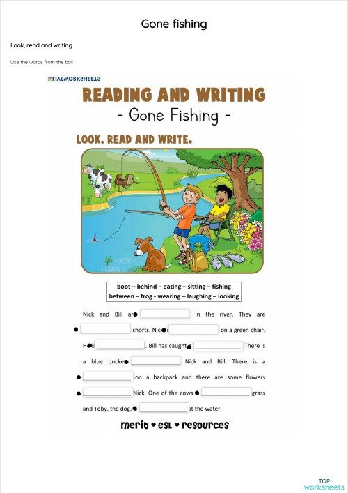 Gone fishing. Interactive worksheet | TopWorksheets