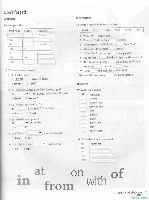 BEGINNER 03-PRACTICE 04. Interactive worksheet | TopWorksheets