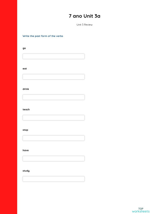 7 ano Unit 3a. Interactive worksheet | TopWorksheets