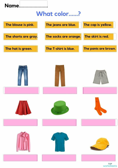 P.2Clothes and color. Interactive worksheet | TopWorksheets