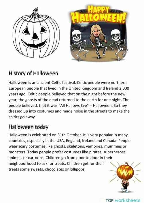 Halloween. Interactive worksheet | TopWorksheets