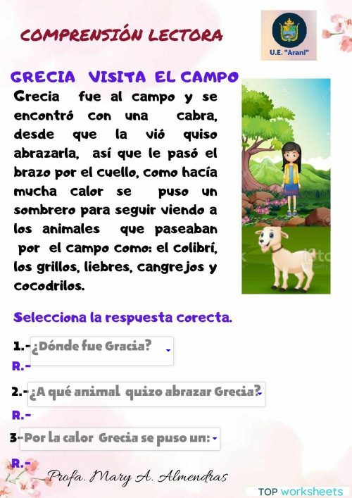 Cuento con sílabas trabadas. Ficha interactiva | TopWorksheets