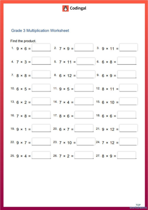 M_G01M11L40_WA01_Multiplication_Tables_6_to_10_3. Interactive worksheet | TopWorksheets
