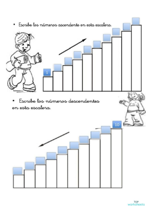 NUMEROS ASCENDENTE Y DESCENDENTE. Ficha interactiva | TopWorksheets