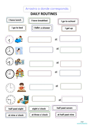 DAILY ACTIVITIES (HOMEWORK). Ficha interactiva | TopWorksheets
