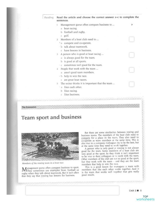 Business I - Unit 2. Interactive worksheet | TopWorksheets