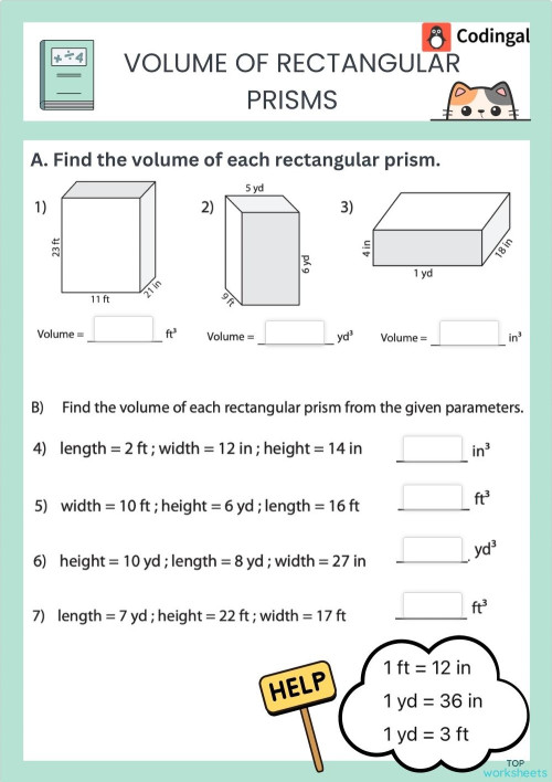 Volume: interactive worksheets and online exercises | TopWorksheets
