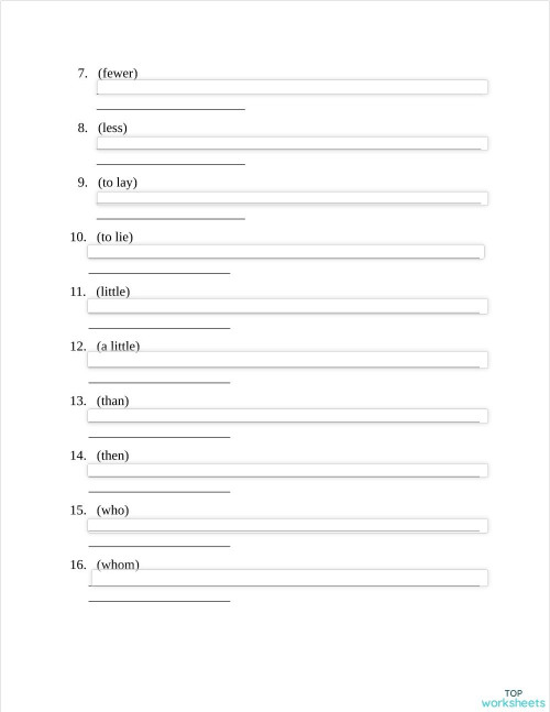 Interactive worksheets and online exercises in english | TopWorksheets