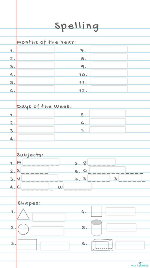 Spelling II. Interactive worksheet | TopWorksheets