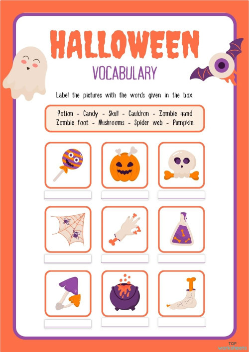 Halloween Vocabulary. Interactive worksheet | TopWorksheets