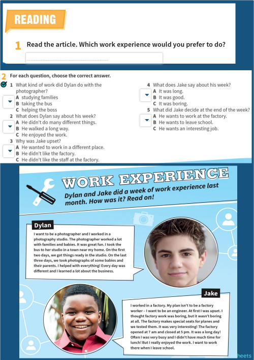 UNIT 6 WB READING PAGE 30. Interactive worksheet | TopWorksheets