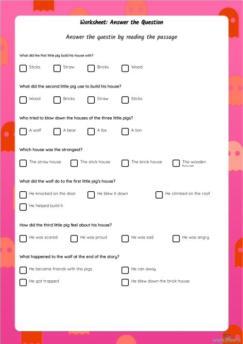 Worksheet: Answer the Question ใบงานเชิงโต้ตอบ | TopWorksheets
