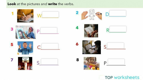 L9 - A23 - Verbs, Writing. Interactive worksheet | TopWorksheets