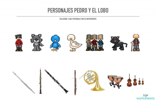 Pedro y El Lobo. Ficha interactiva | TopWorksheets