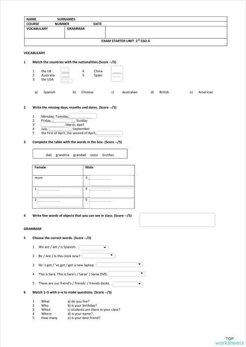 Always, sometimes, never. Interactive worksheet | TopWorksheets