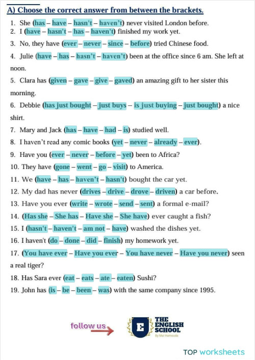 grammar. Interactive worksheet | TopWorksheets