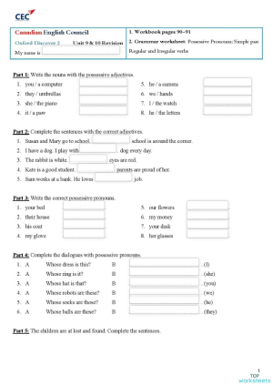 D2_Unit 9&10_Grammar Revision. Interactive worksheet | TopWorksheets
