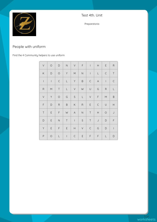 Test 4th. Unit. Ficha interactiva | TopWorksheets