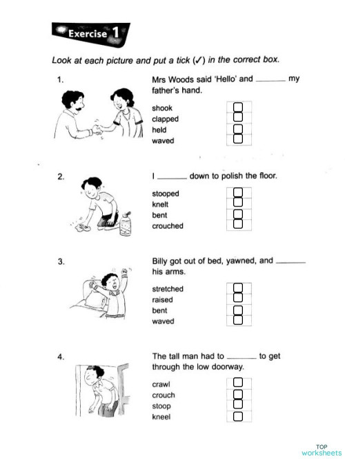 Moving your body. Interactive worksheet | TopWorksheets
