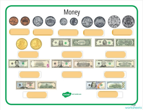 Money vocabulary practice. Interactive worksheet | TopWorksheets