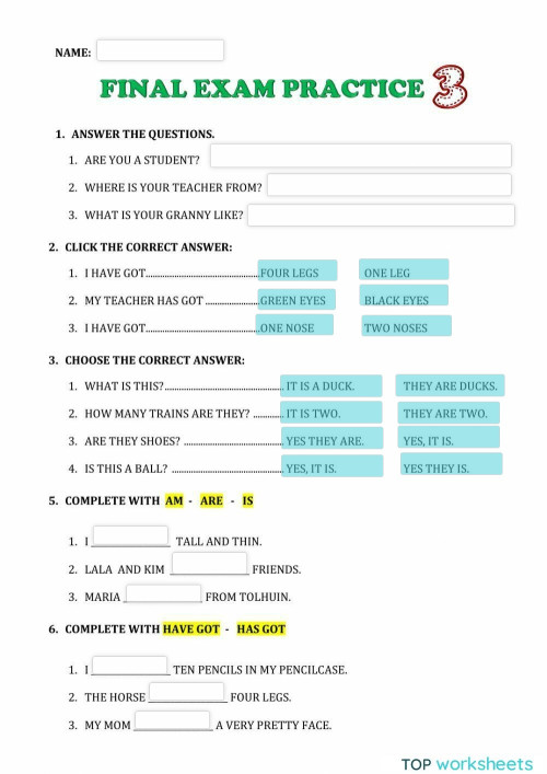 Other: interactive worksheets and online exercises | TopWorksheets
