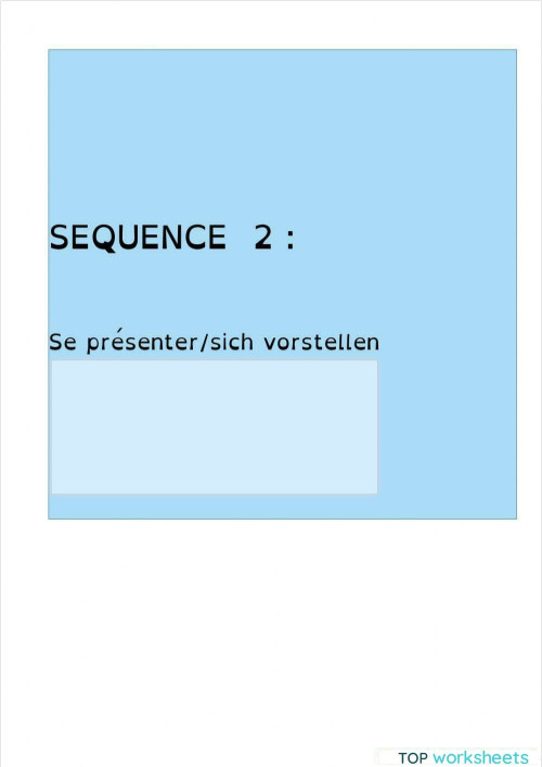 Séquence 2. Interaktives Arbeitsblatt | TopWorksheets