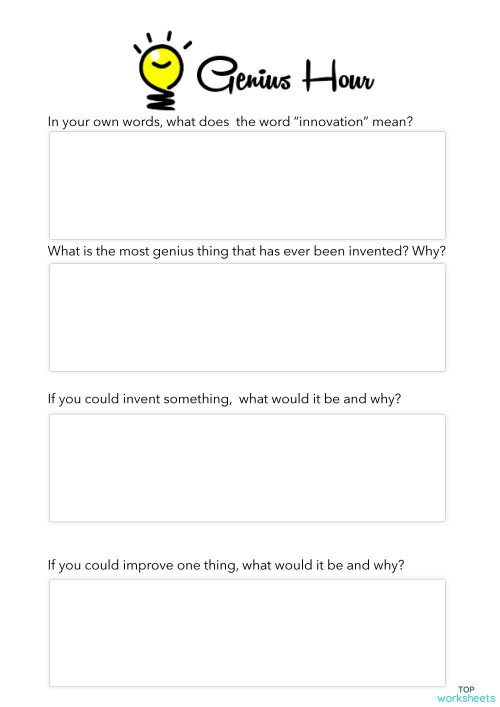 Genius Hour. Interactive worksheet | TopWorksheets