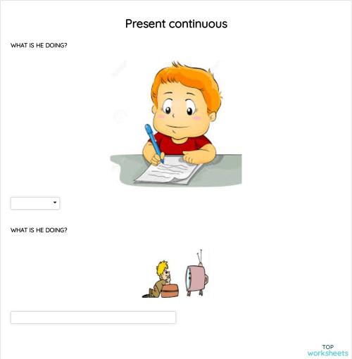 Present continuous. Interactive worksheet | TopWorksheets