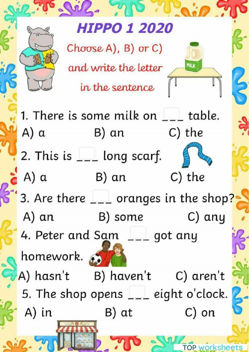 HIPPO1 2020. Interactive worksheet | TopWorksheets