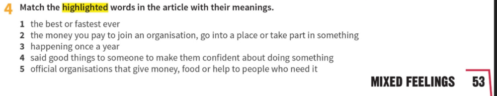 UNIT 13 READING PAG 53. Interactive worksheet | TopWorksheets