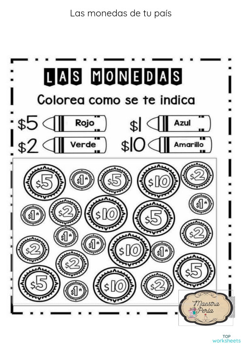 Las monedas de tu país/Colegio Petit. Ficha interactiva | TopWorksheets