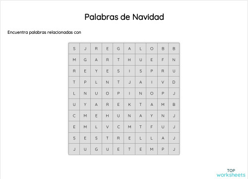 Palabras de Navidad. Ficha interactiva | TopWorksheets