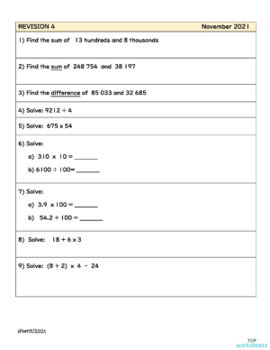 November Revision 4. Interactive worksheet | TopWorksheets