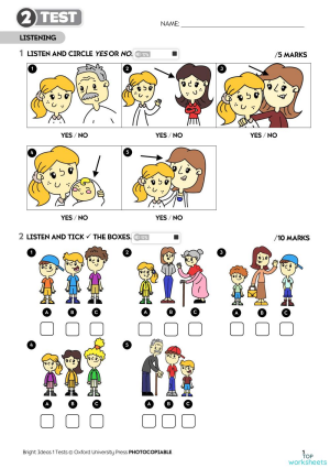 Bright Ideas 1 - Unit 2 Test. Interactive worksheet | TopWorksheets