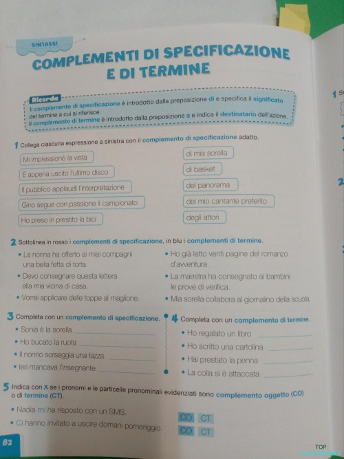 Collega il complemento di specificazione. Scheda interattiva ...