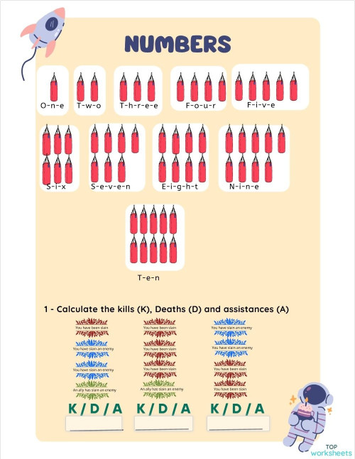 Numbers A1. Interactive worksheet | TopWorksheets