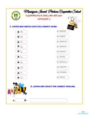 Spelling C3 - S1. Interactive worksheet | TopWorksheets