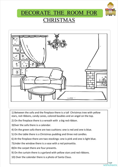 Neo - Decorate The room for Christmas. Interactive worksheet ...