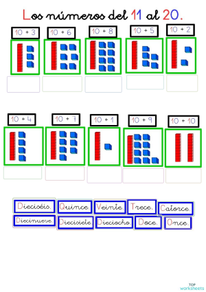 Los números del 11 al 20. Ficha interactiva | TopWorksheets