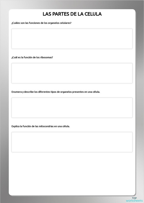 LAS PARTES DE LA CELULA. Ficha interactiva | TopWorksheets